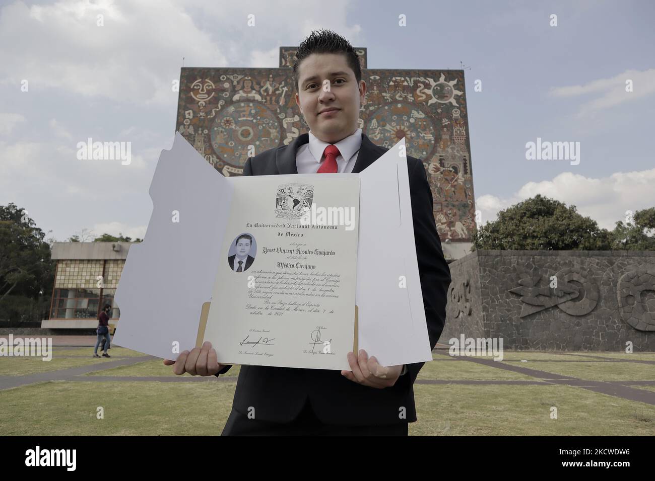 A graduate student from the Faculty of Medicine poses with his ...