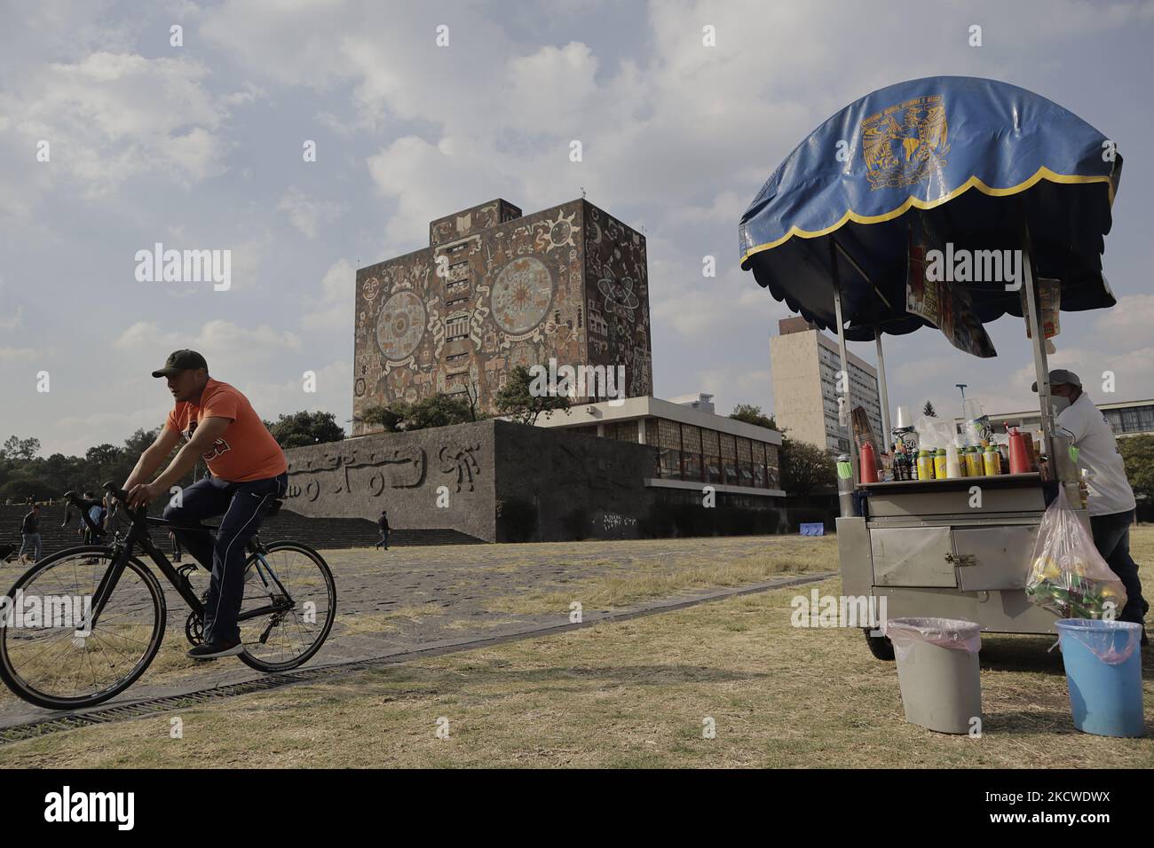 In the centre, view of the Central Library of the National Autonomous ...
