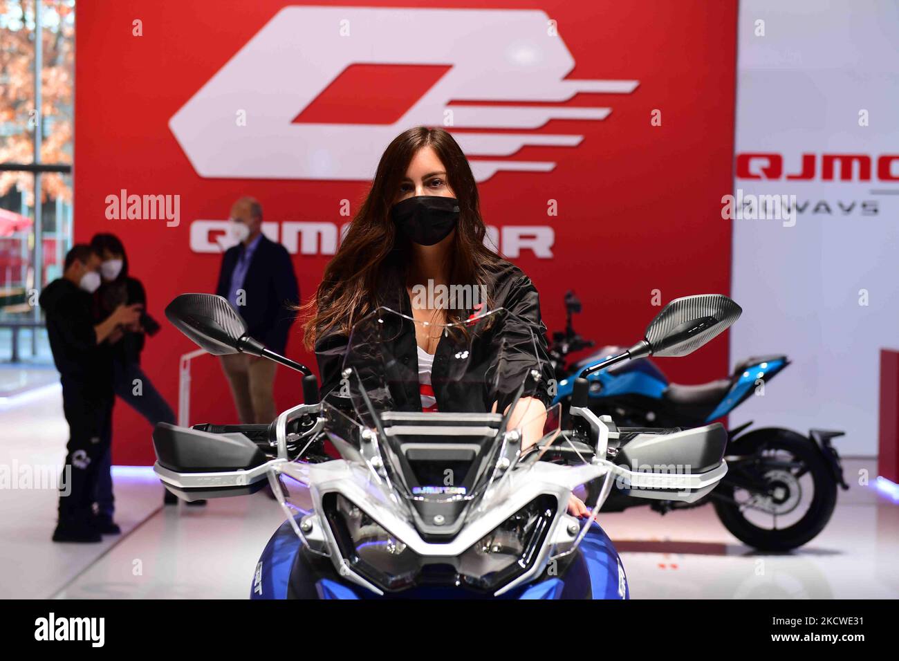 The models pose during EICMA, the international trade fair dedicated to ...