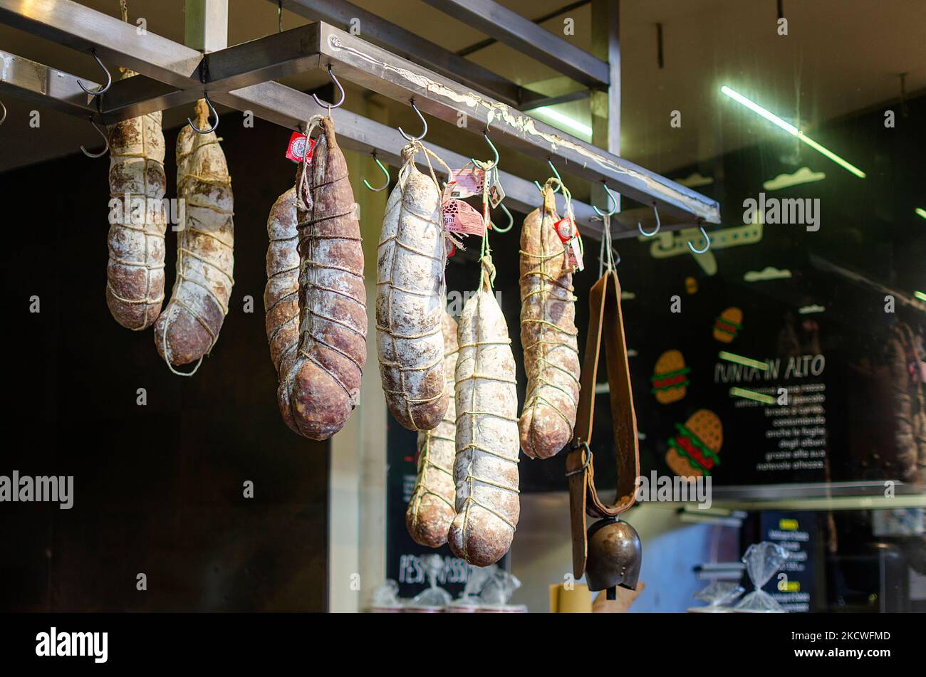 Salami hanging hi-res stock photography and images - Alamy
