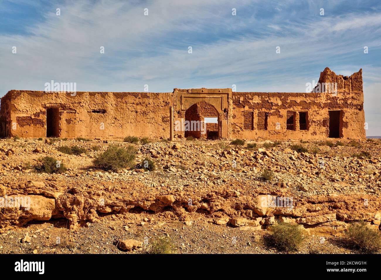 Remains of an old fort in the Ziz Valley located deep in the High Atlas ...