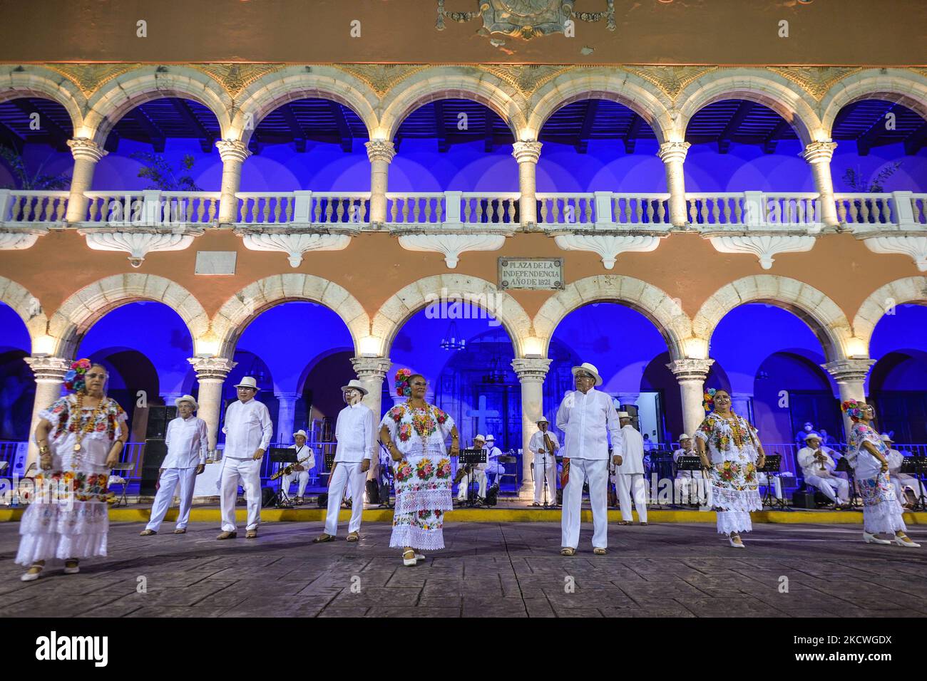 Members of the folklore group of Seniors Merida City Ballet during an ...
