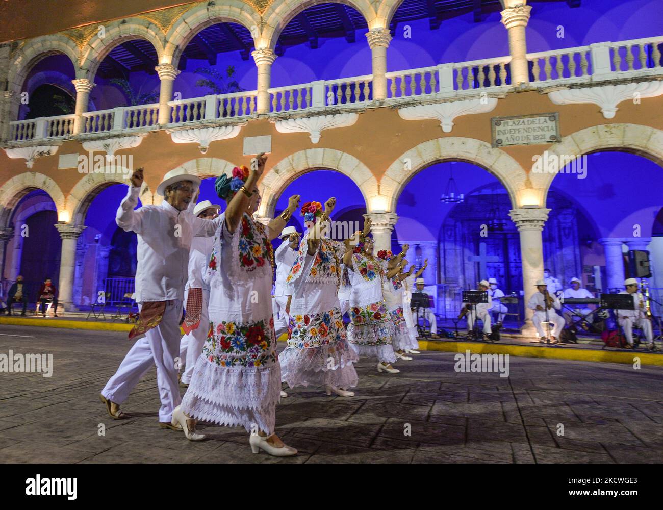 Members of the folklore group of Seniors Merida City Ballet during an ...