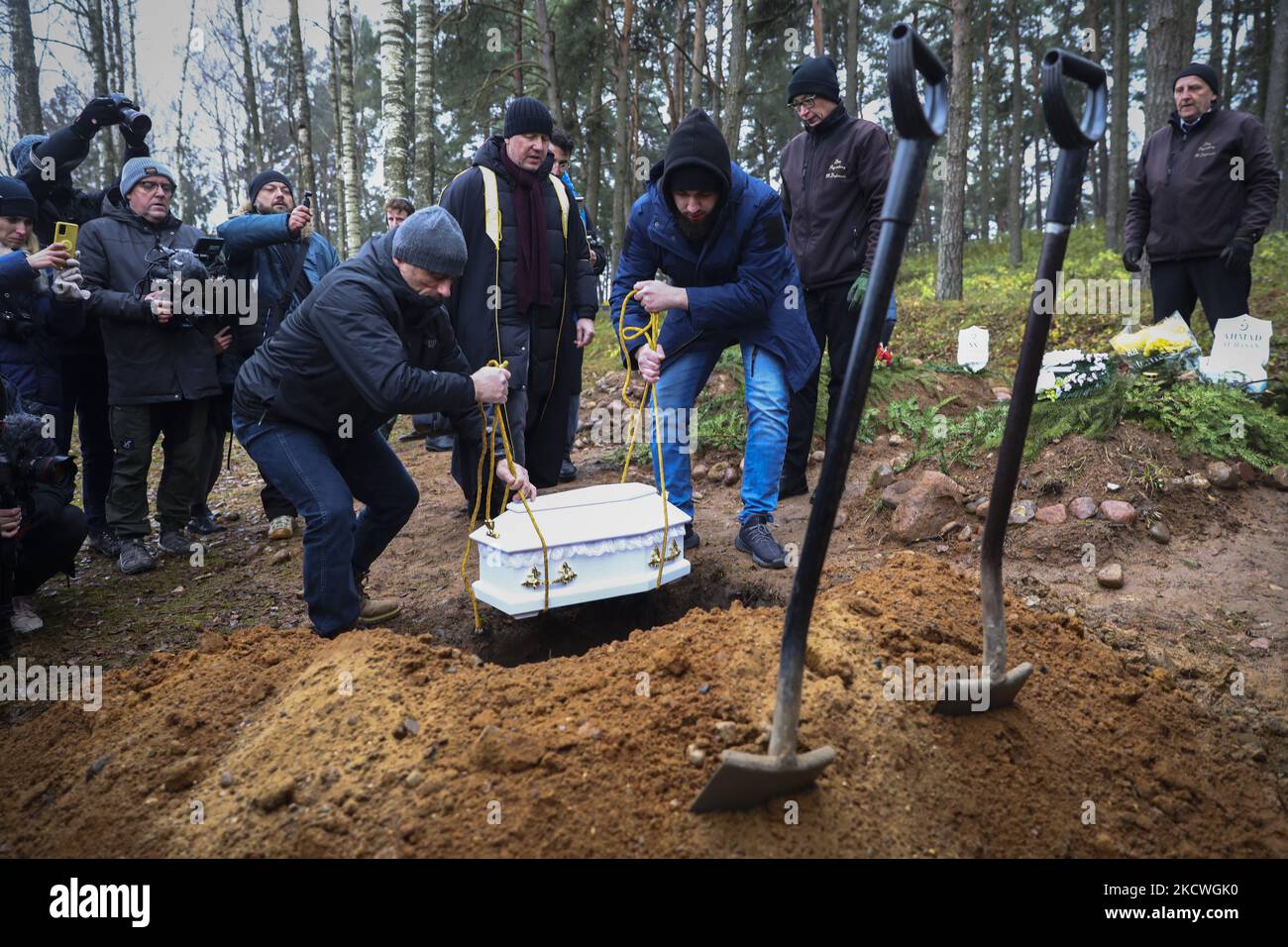 A funeral of the 27-week-old unborn baby of an Iraqi migrant woman who ...