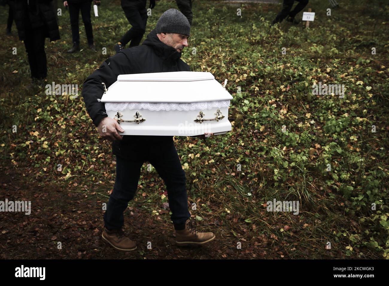 A funeral of the 27-week-old unborn baby of an Iraqi migrant woman who ...