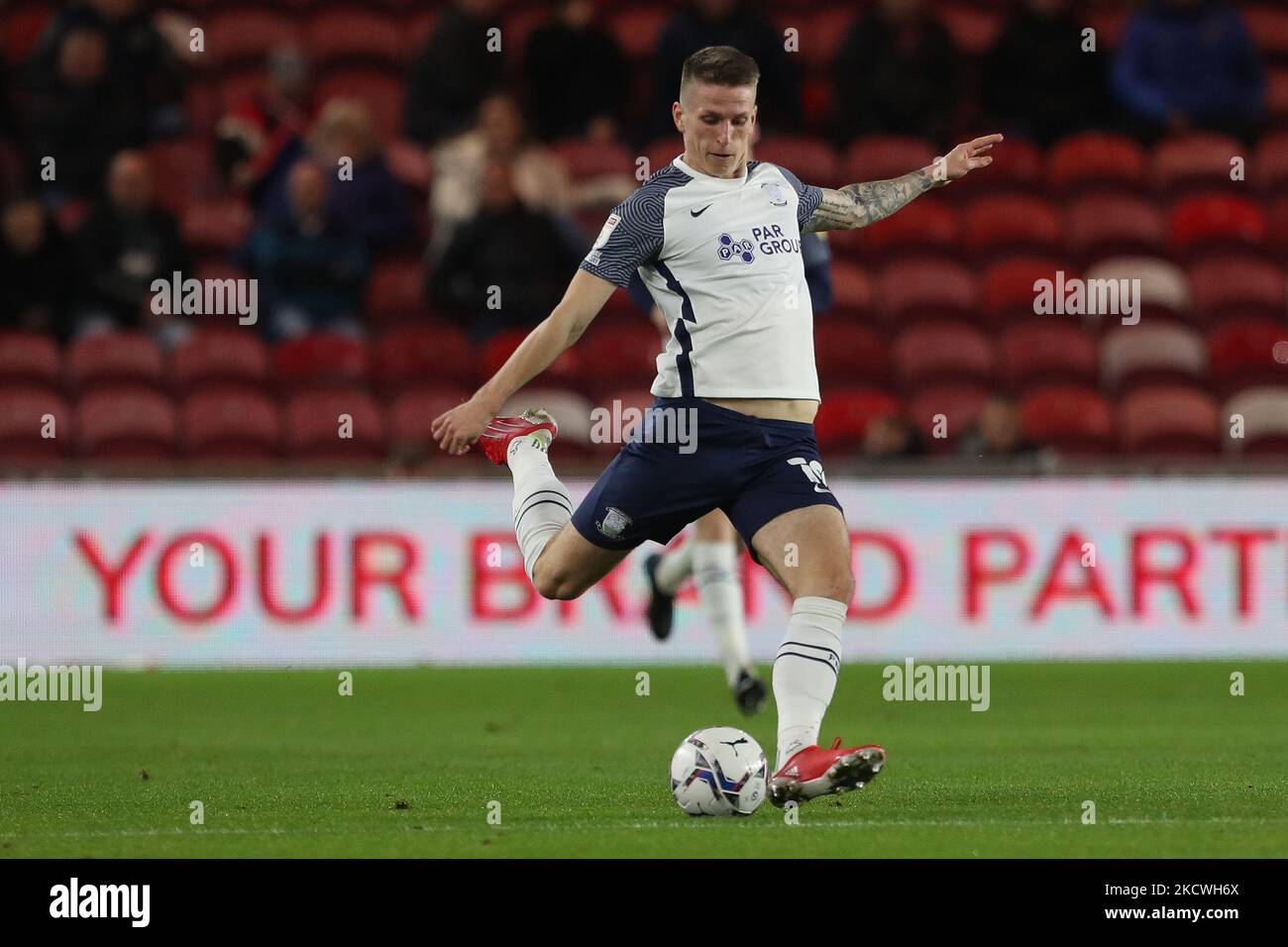 Preston's Emil Riis Jakobsen during the Sky Bet Championship match ...