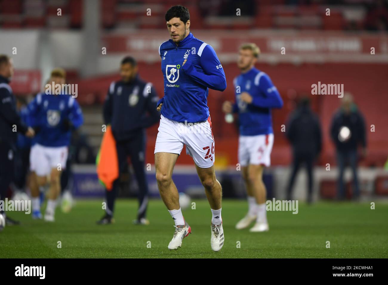 Scott McKenna of Nottingham Forest warms up ahead of kick-off during ...