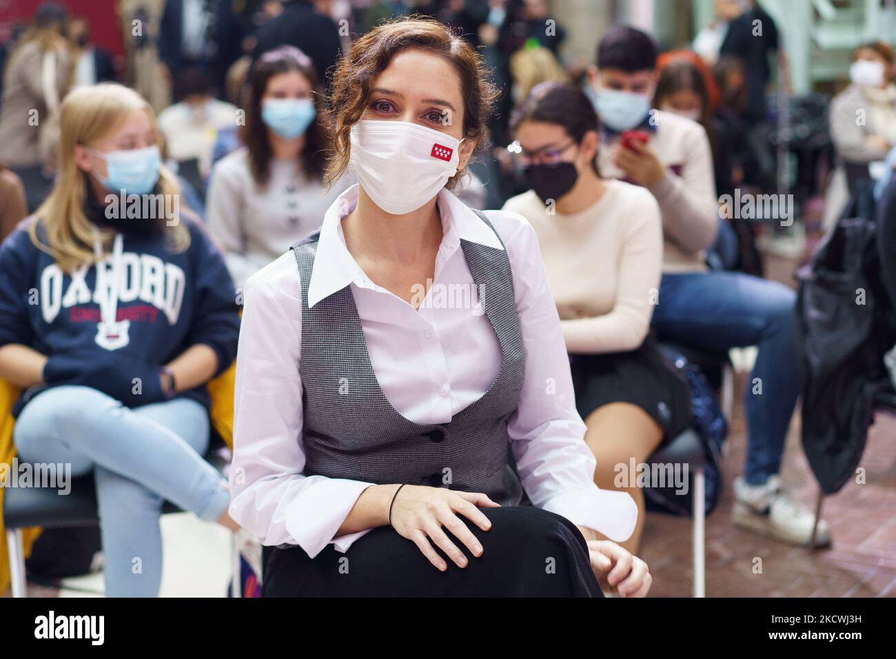 The President of the Community of Madrid, Isabel Diaz Ayuso, during in ...