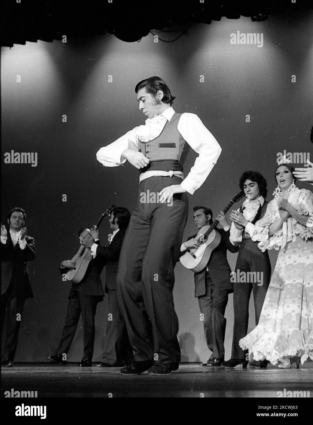 Manuela Vargas, Spanish flamenco dancer, during a performance at the ...