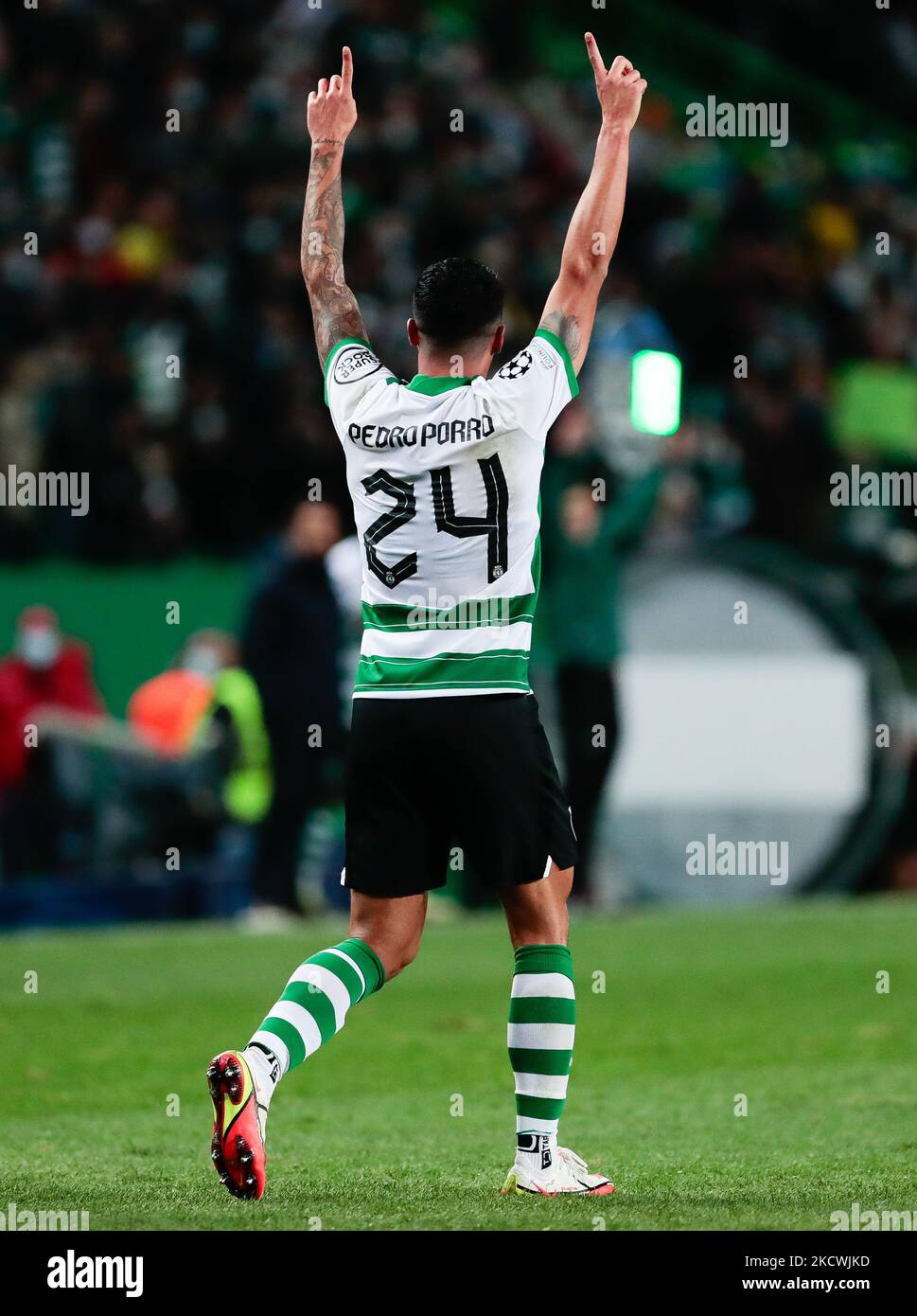 Pedro Porro of Sporting CP celebrate after scoring a goal during the ...