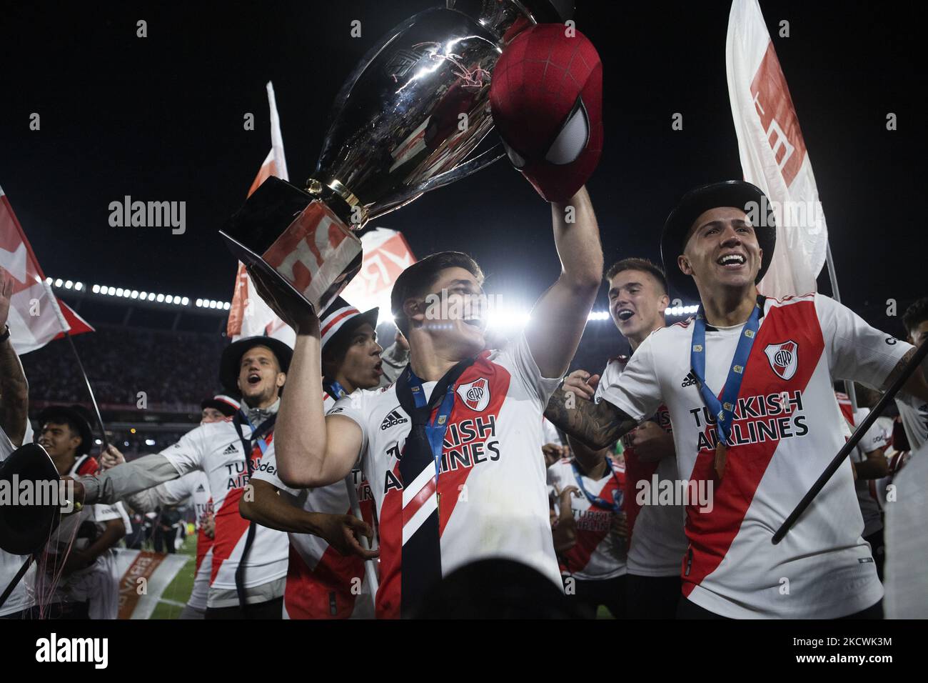 River Plate's Julian Alvarez celebrates winning the Argentina Primera ...