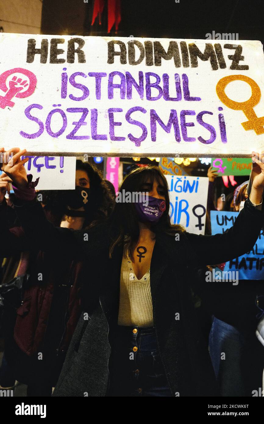 Women And The Lgbtq Activists Organized A Protest In Istanbul Turkey