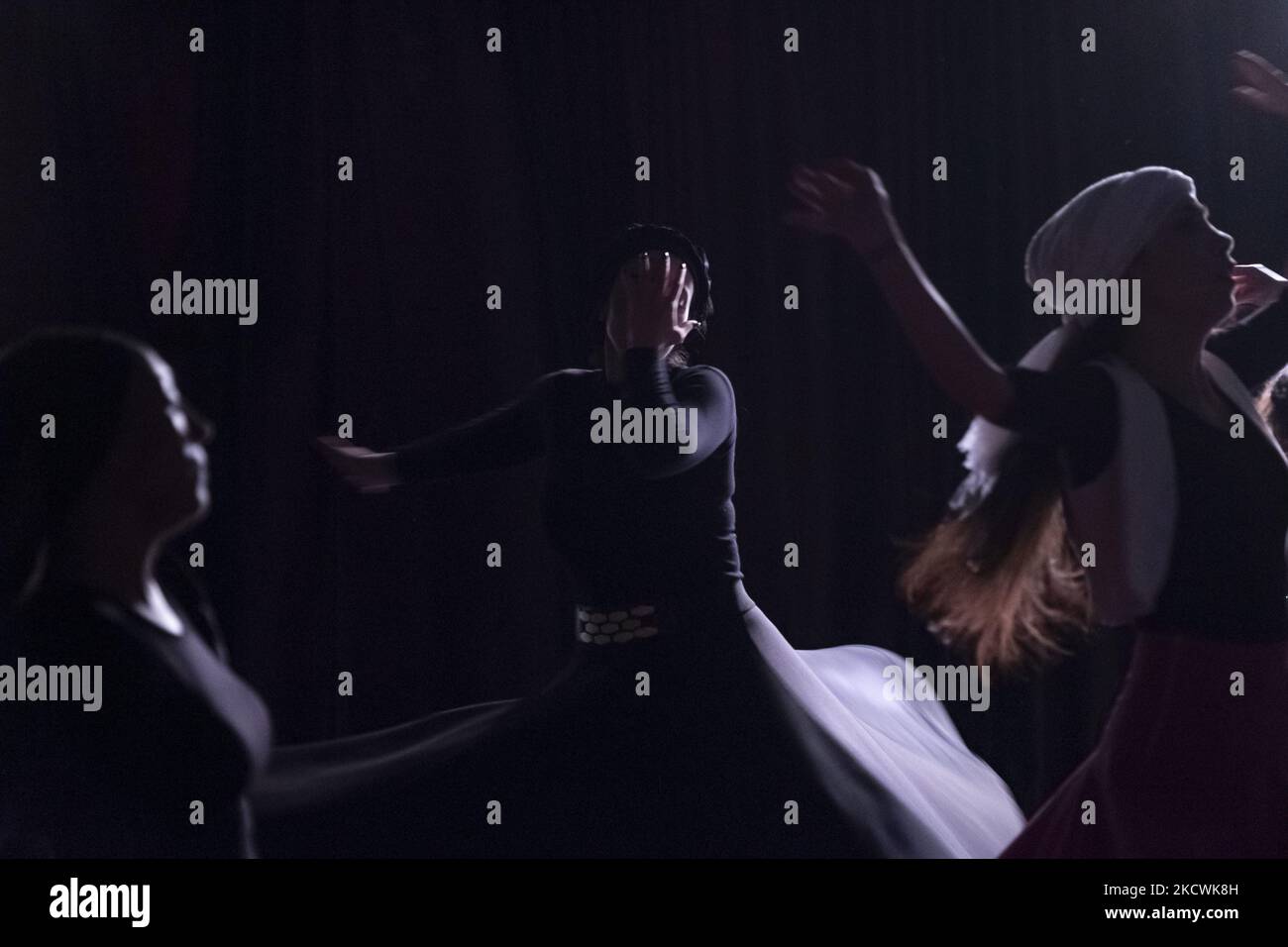 Iranian female performers practice in a performance class in Tehran ...