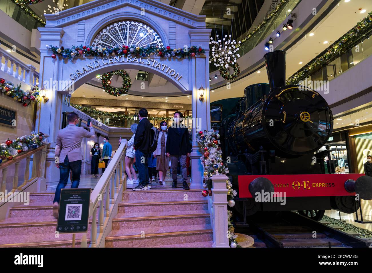 Hong Kong, China, 26 Nov 2021, The IFC mall has created a Christmas ...
