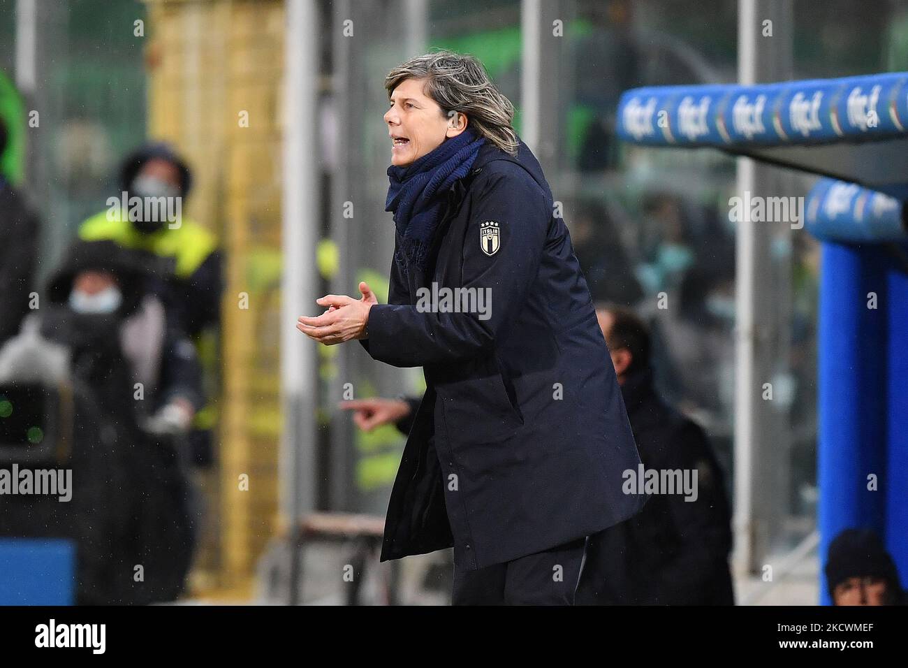 Italy's head coach Milena Bertolini gestures during the FIFA World Cup ...
