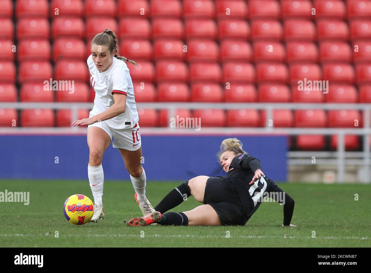 Ella Ann Toone of England and Sarah Puntigam of Austria in action ...