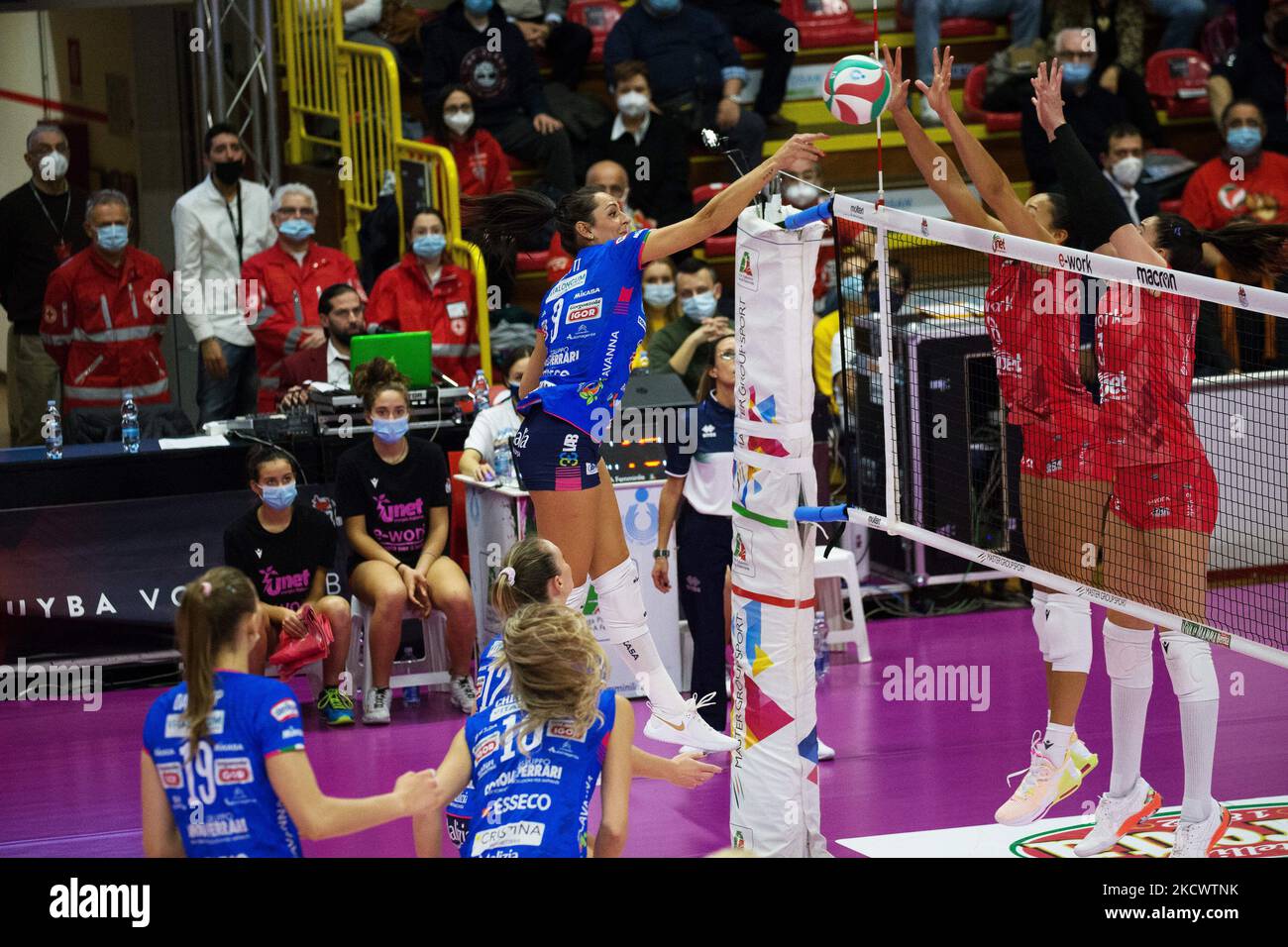 Spike of CATERINA BOSETTI (Novara) over the block during the Volleyball ...