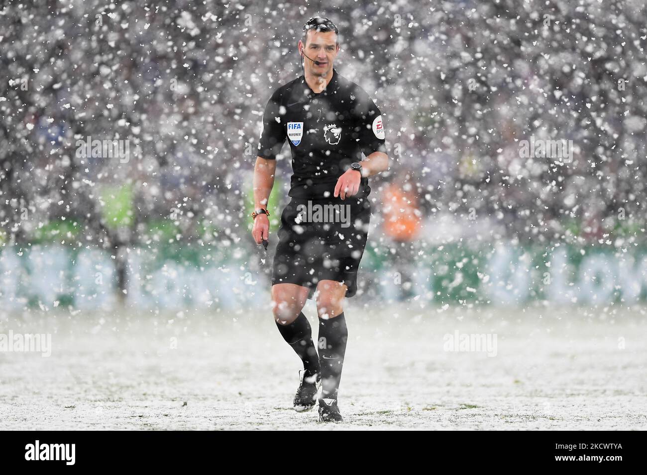 Referee, Andrew Madley during the Premier League match between ...