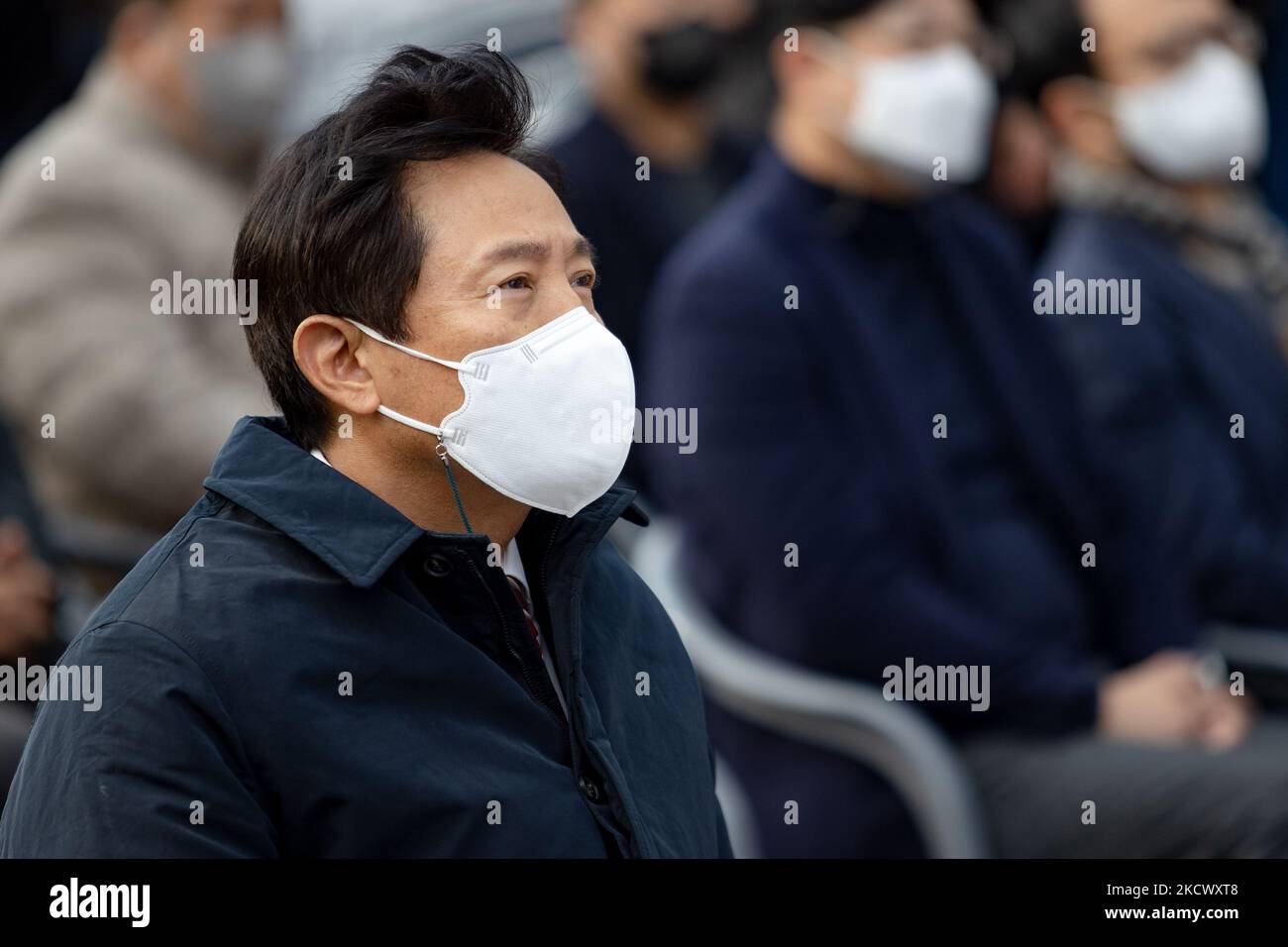 Seoul Mayor Oh Se-hoon prepare a speech during the "First ...