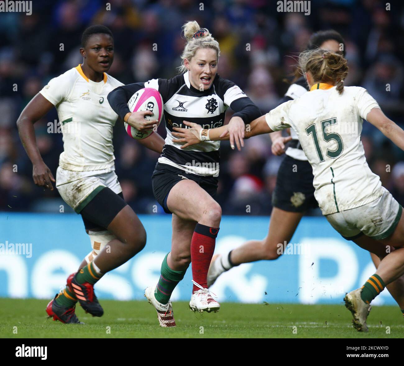 Natasha Hunt(Gloucester Hartpury) of Barbarians during The Killik Cup ...