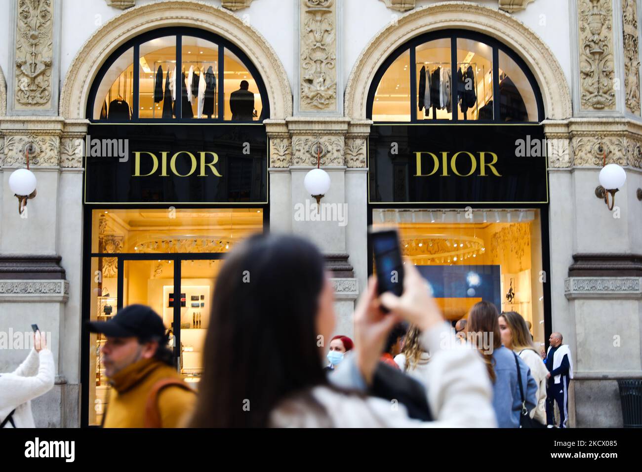 Dior shop is seen inside Galleria Vittorio Emanuele II in Milan, Italy ...