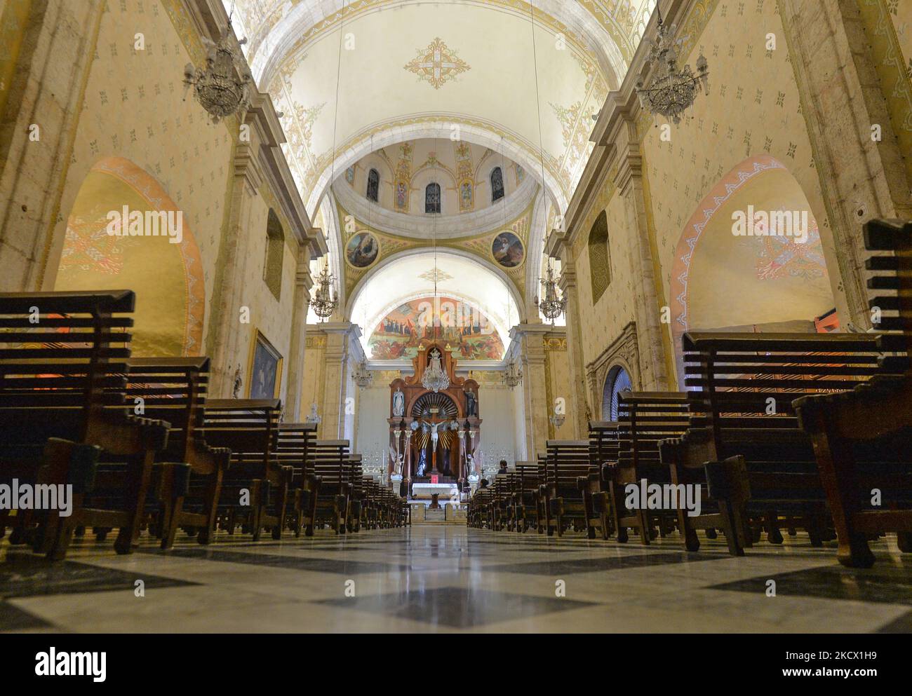 Inside view of the Temple of Jesus of the Third Order, a 17th century ...