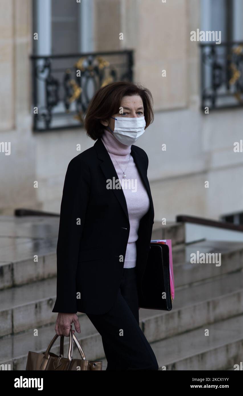 Florence Parly, Minister of the Armed Forces, leaving the Elysée Palace ...