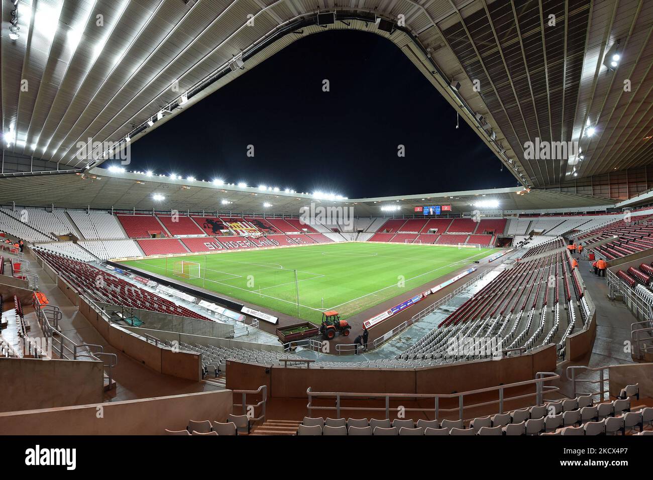 General view of the Sunderland Stadium of Light during the EFL Trophy ...