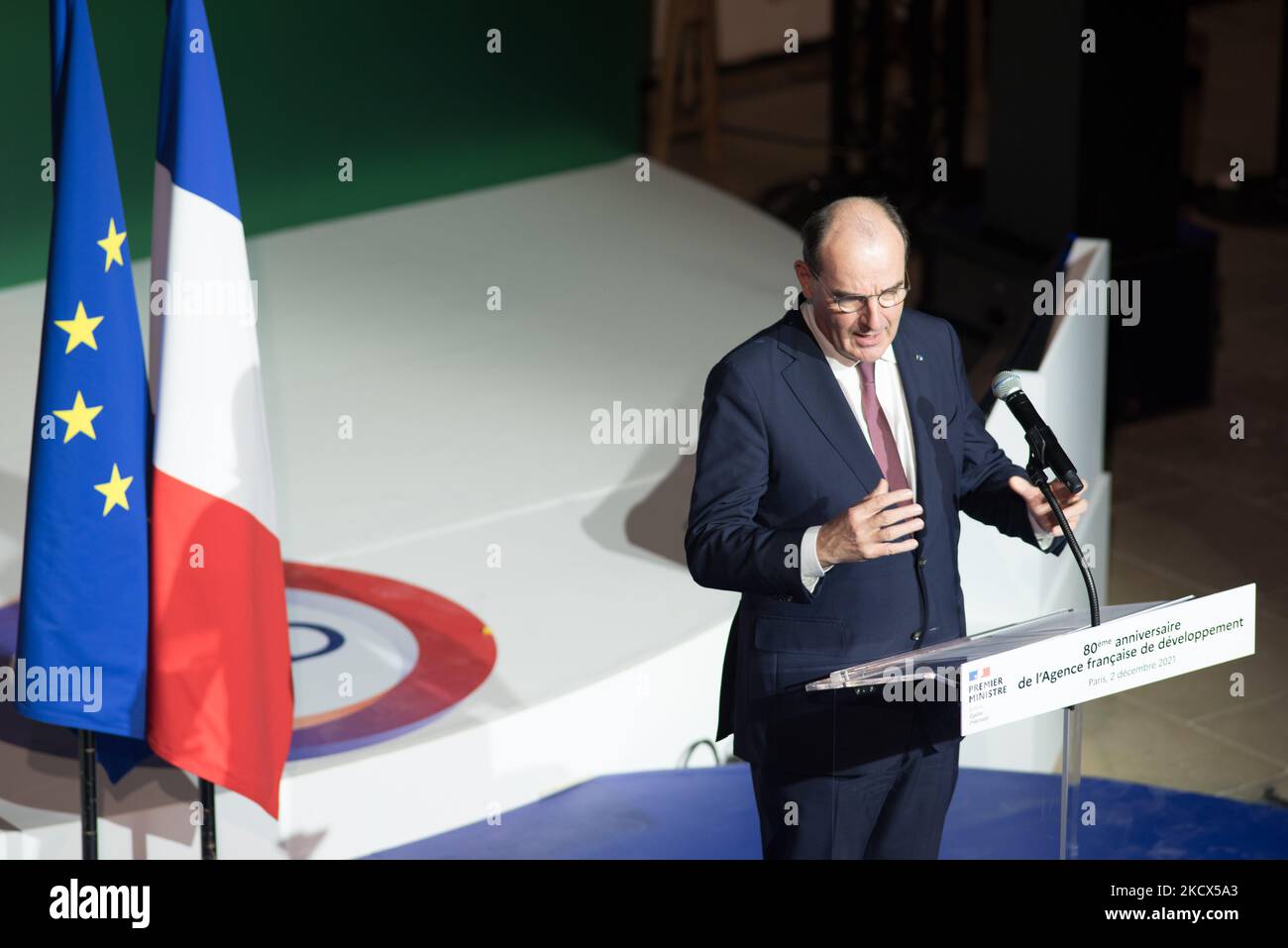 Prime Minister Jean Castex during his speech at the end of the ceremony ...