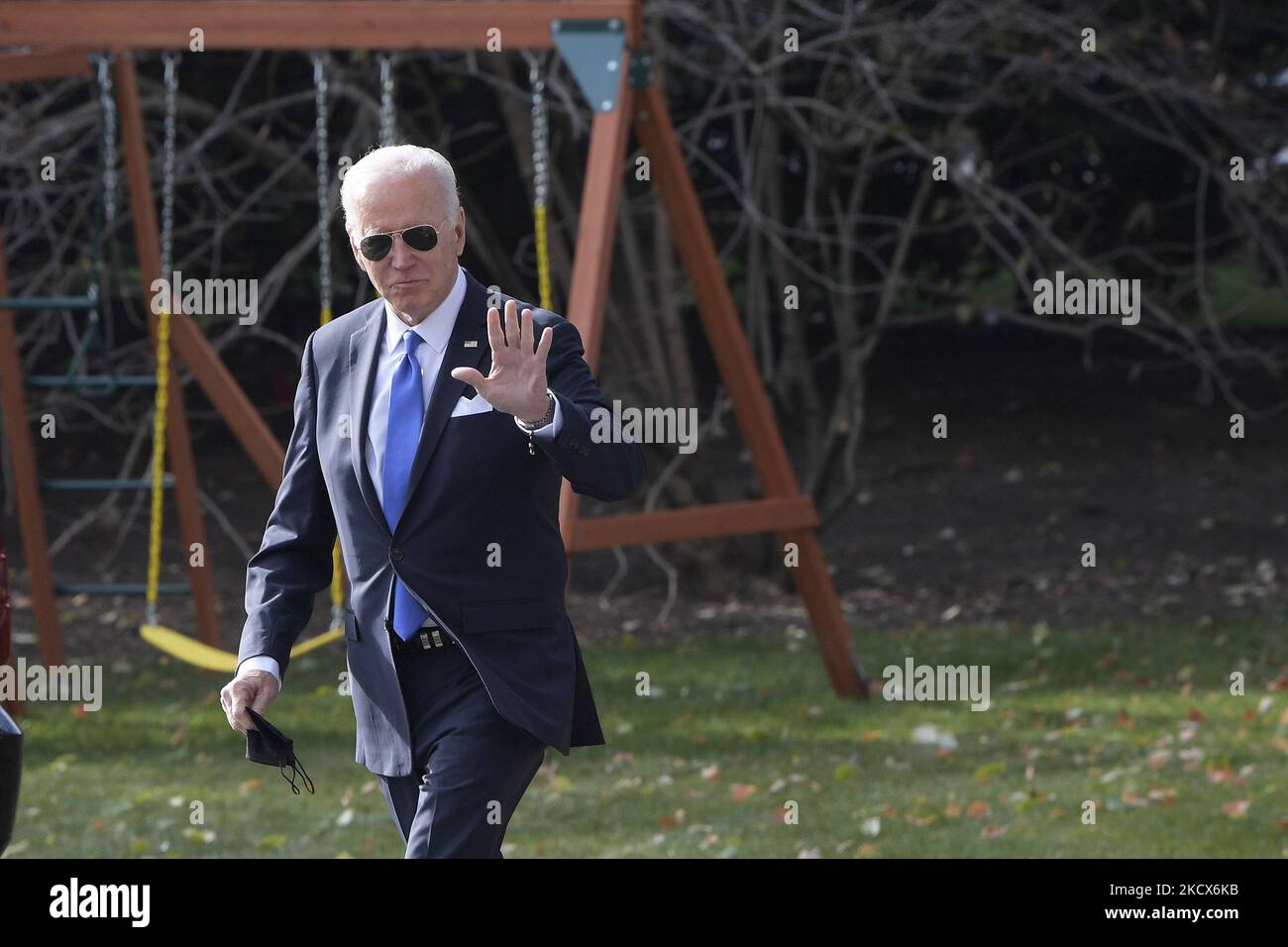US President Joe Biden departs from South Lawn in route to Walter Reed ...