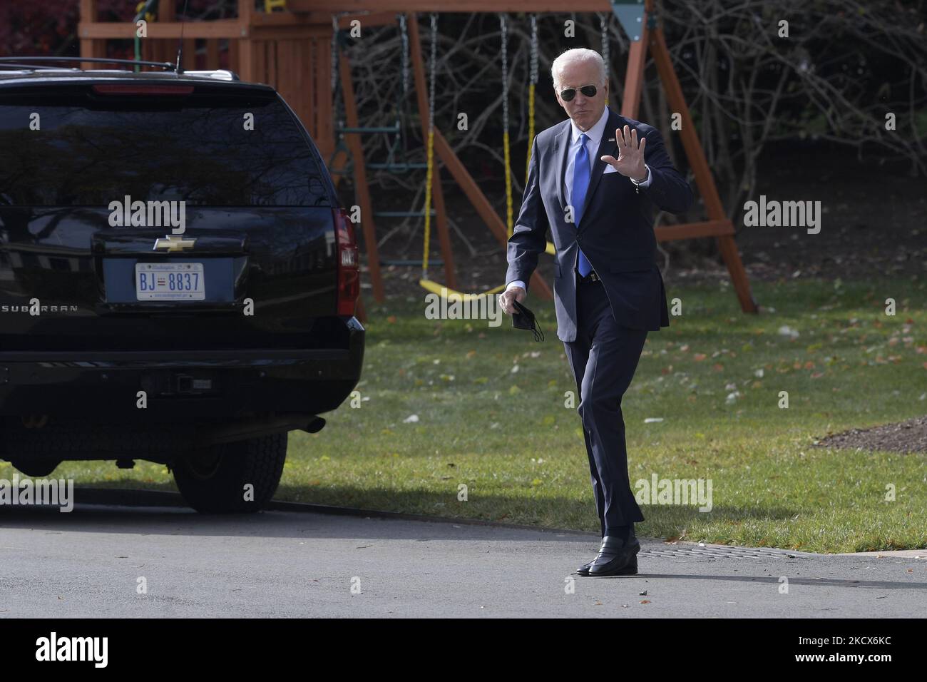 US President Joe Biden departs from South Lawn in route to Walter Reed ...