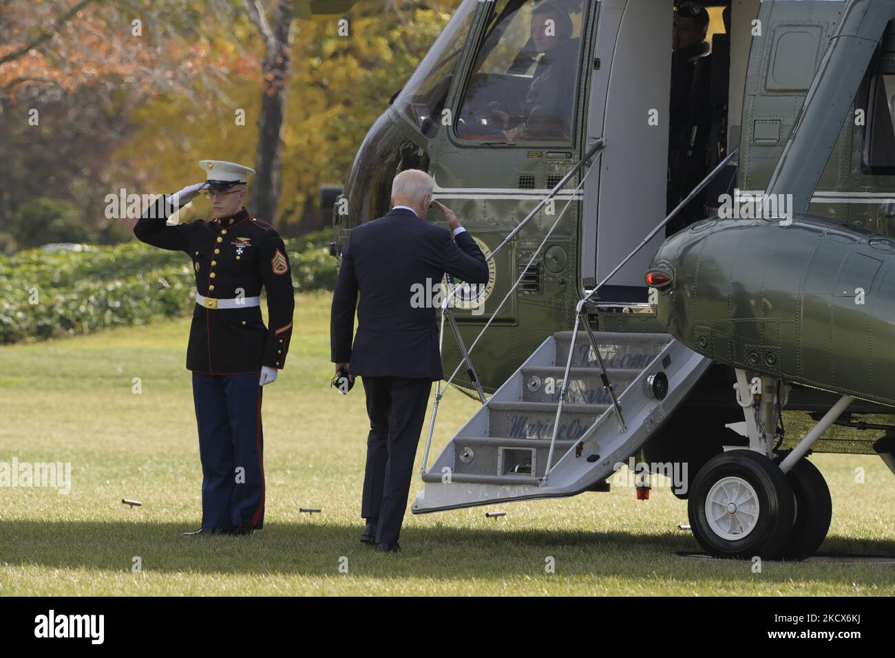 US President Joe Biden departs from South Lawn in route to Walter Reed ...