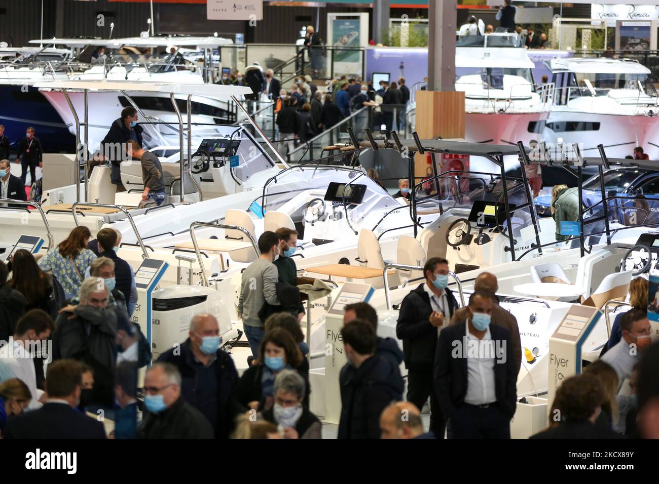 Exhibition of boats during the Nautic Paris International Boat Show on ...