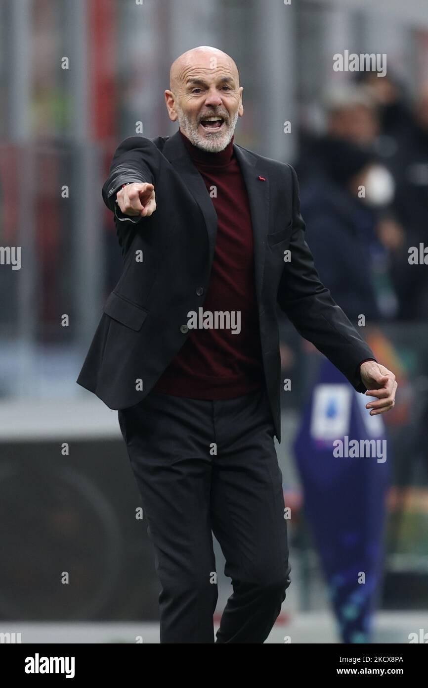 Stefano Pioli (AC Milan) gestures during the italian soccer Serie A ...