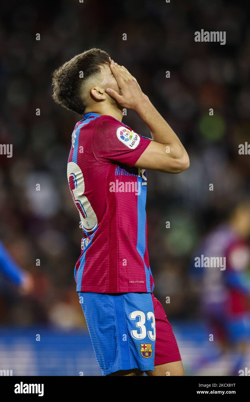 33 Abde Ezzalzouli of FC Barcelona lamenting a goal during the La Liga ...