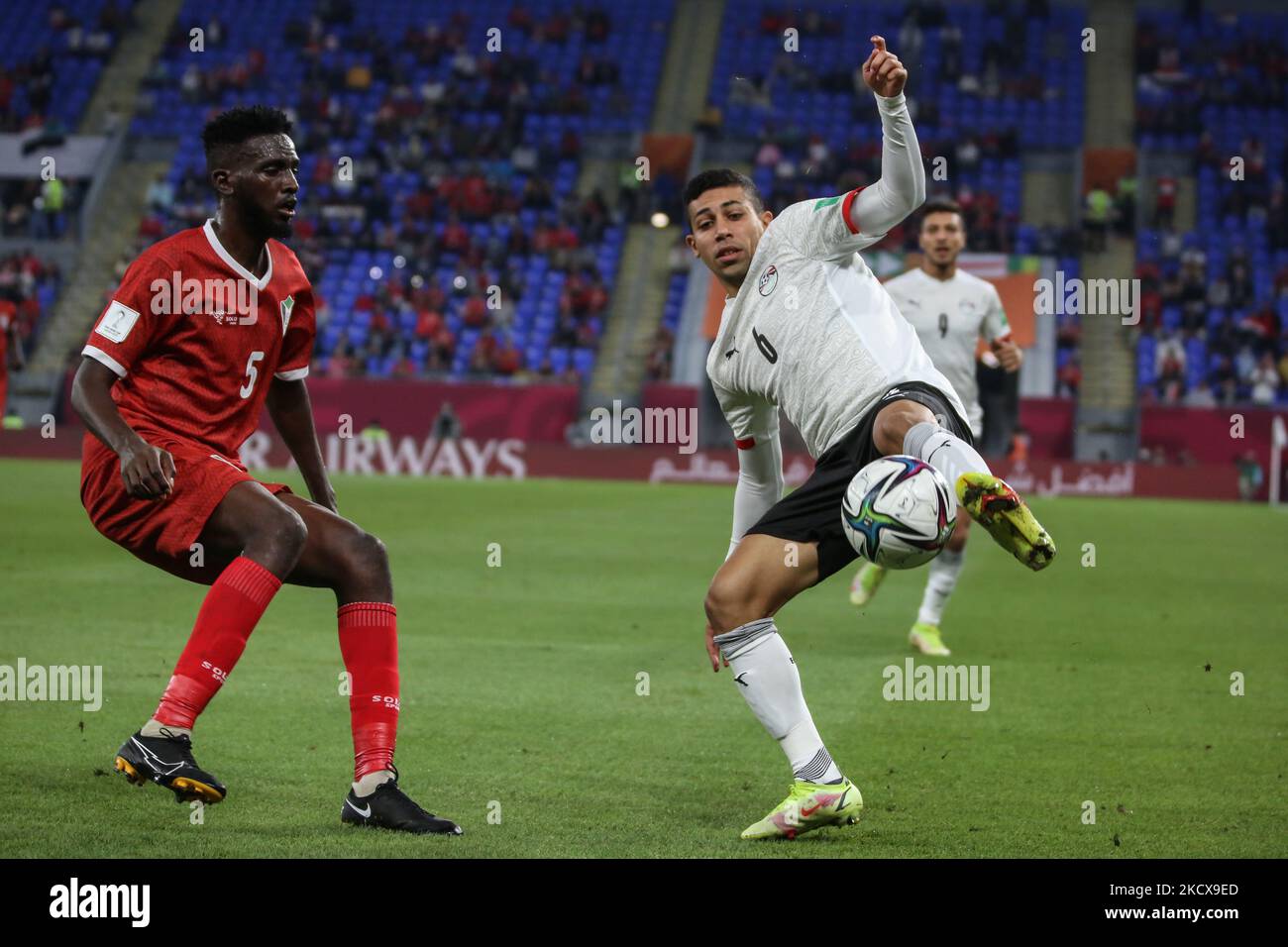 (6) MARWAN DAOUD of Egypt team battles for possession (5) AHMED IBRAHIM ...