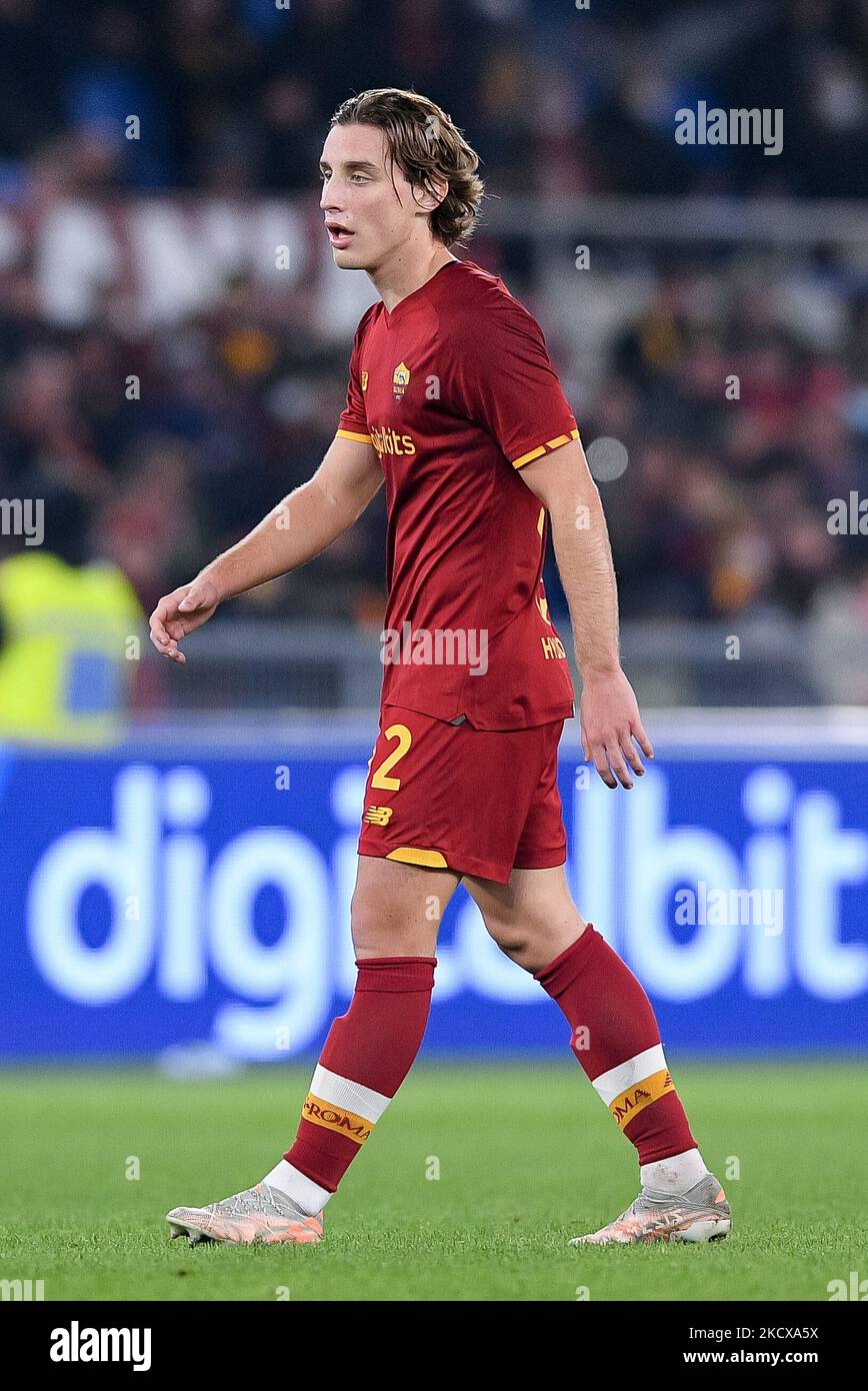 Edoardo Bove of AS Roma looks on during the Serie A match between AS ...