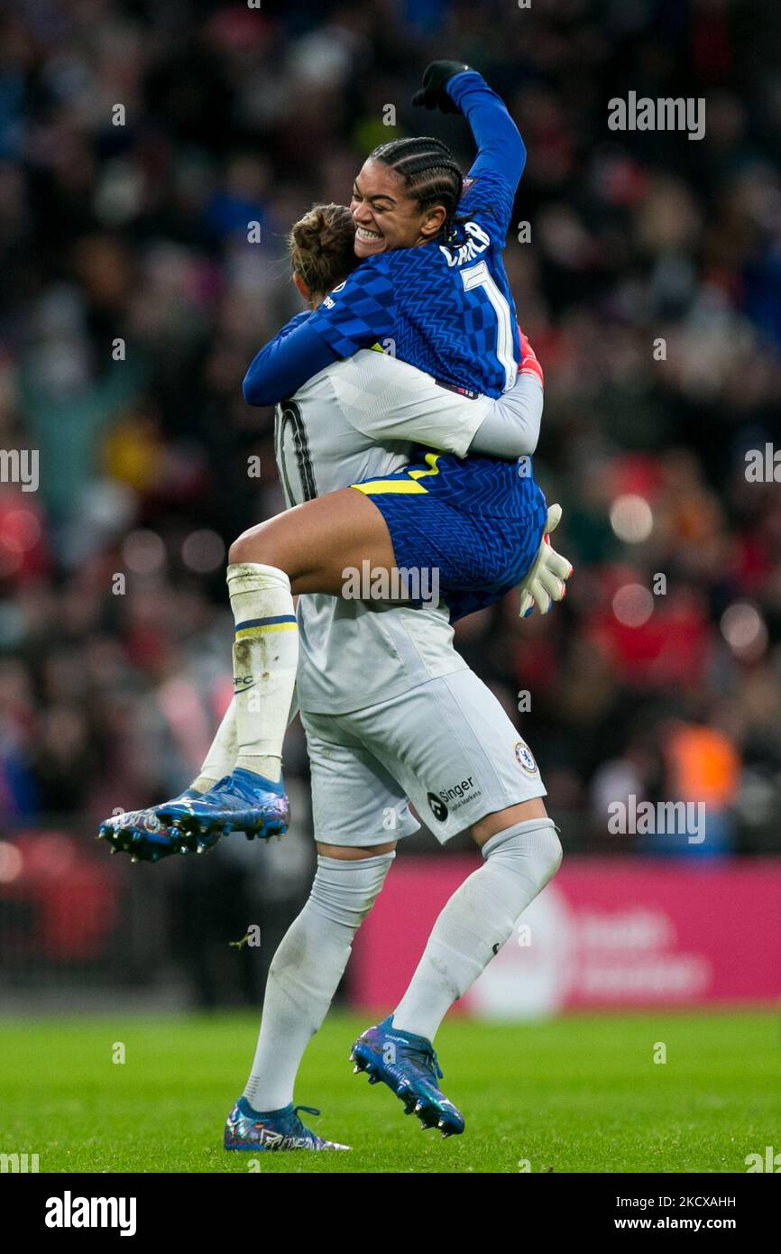 Jessica Carter of Chelsea FC celebrates during the Women's Vitality FA ...