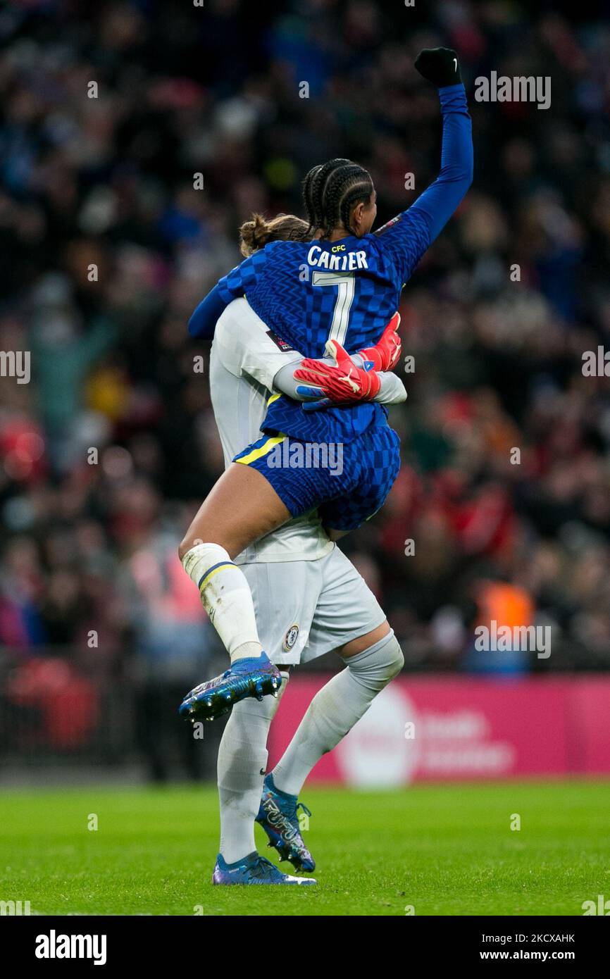 Jessica Carter of Chelsea FC celebrates during the Women's Vitality FA ...