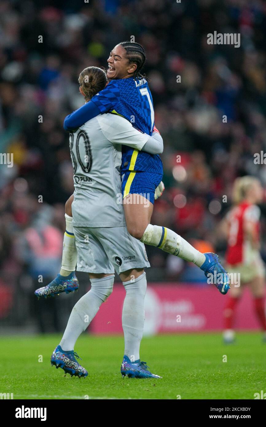 Jessica Carter of Chelsea FC and Ann-Katrin Berger of Chelsea FC ...