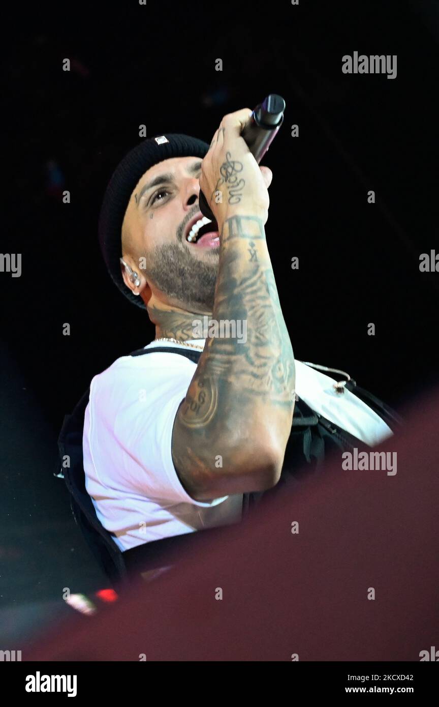 Singer Nicky Jam performs at the at Wizink Center on December 06, 2021 ...