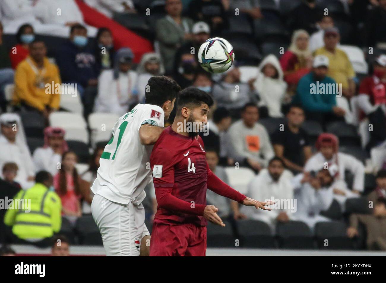 (4) MOHAMMED WAAD of Qatar team battles for possession (21) ALI YOUSIF ...