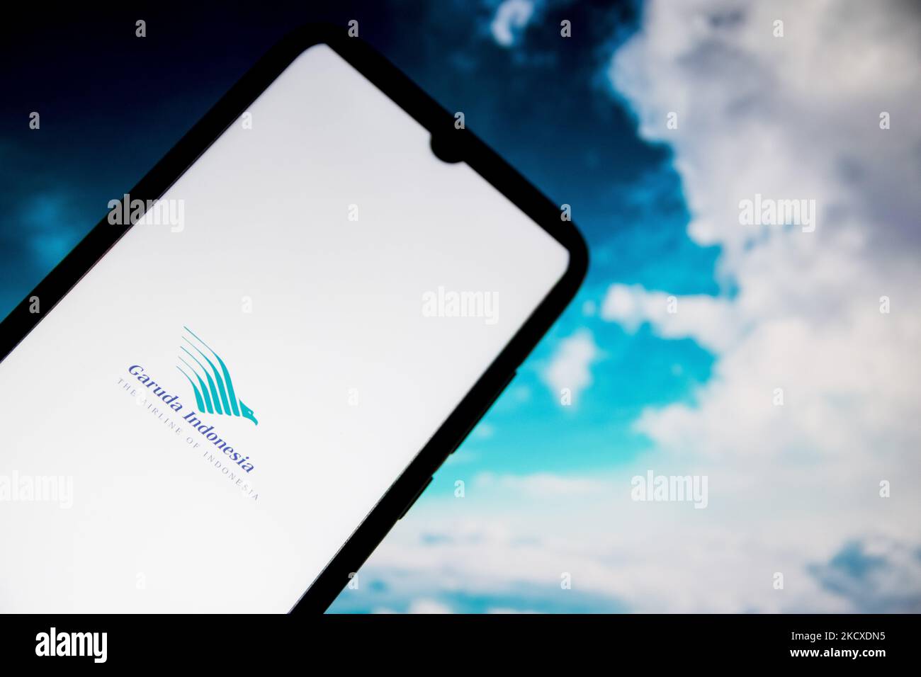 In this photo illustration an Garuda Indonesia airlines logo seen ...