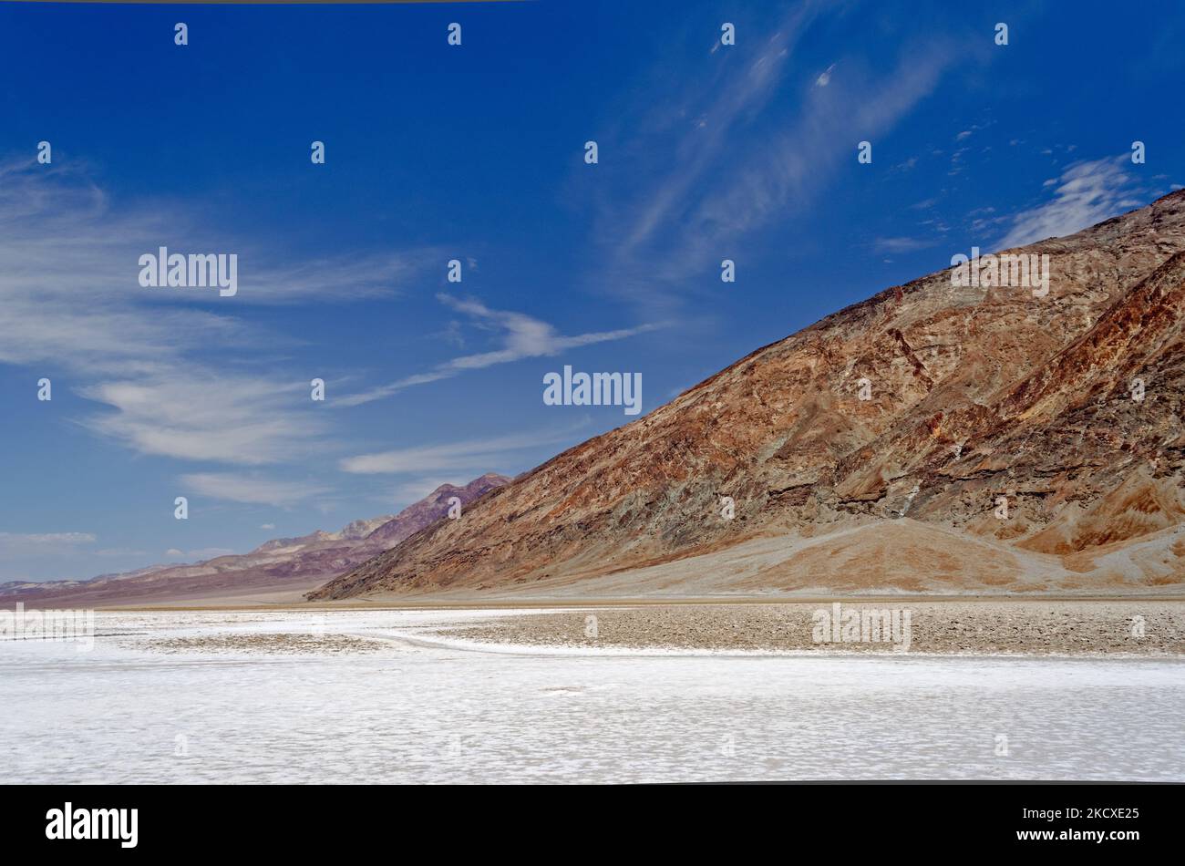 Badwater Basin, the lowest elevation point in USA, Death Valley ...