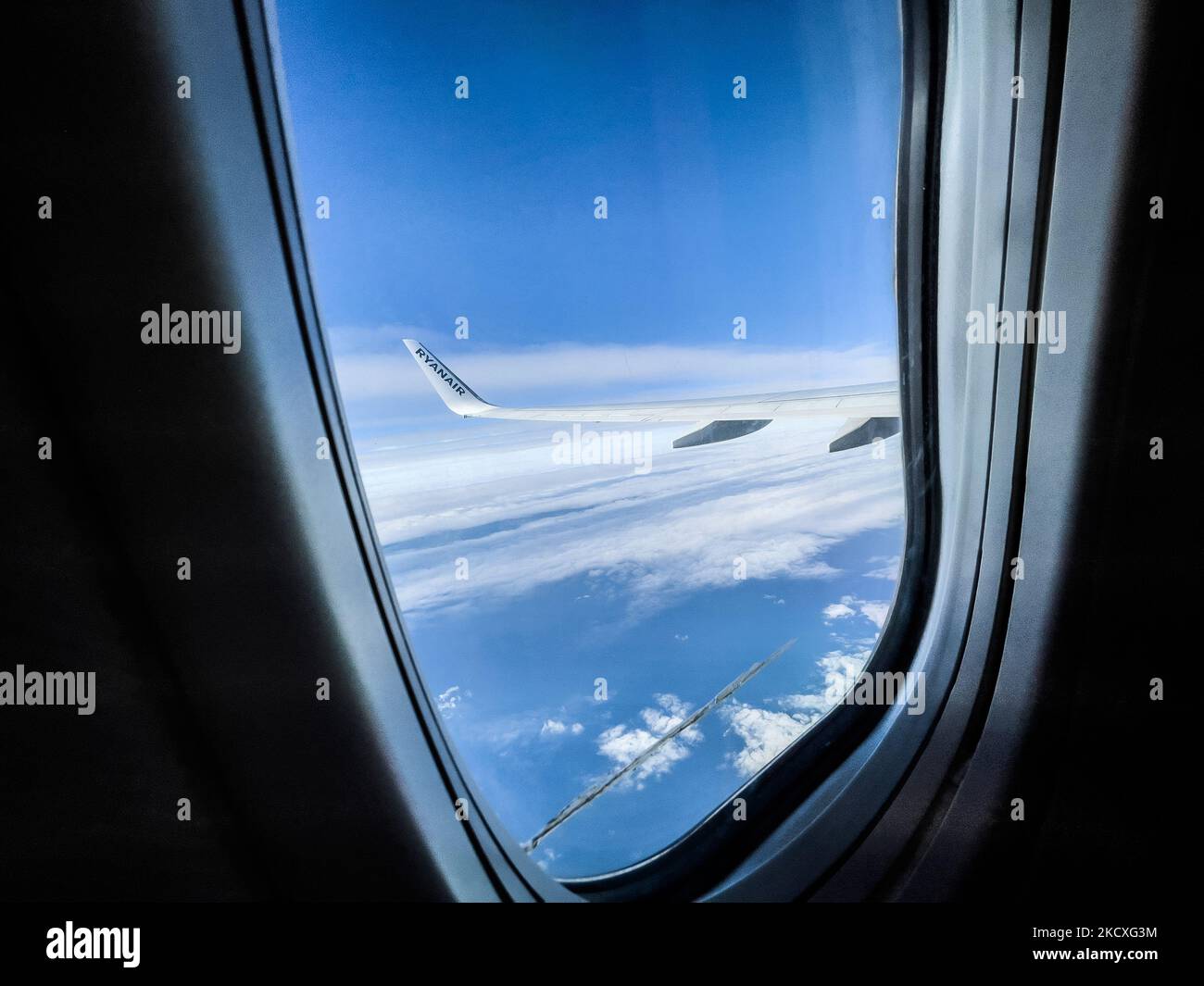 A view from the window of the Ryanair Boeing 737-800 on December 8 ...
