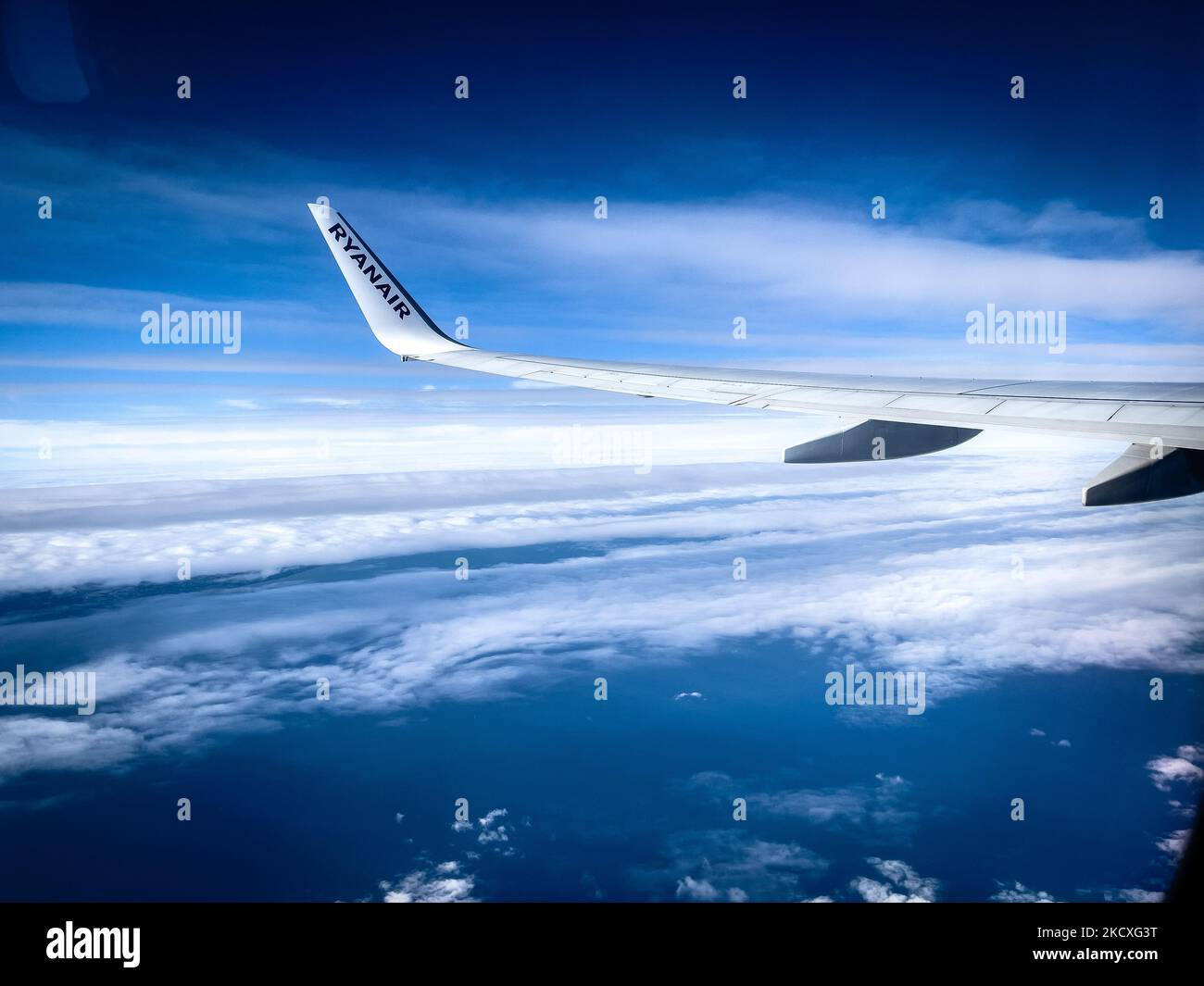 A view from the window of the Ryanair Boeing 737-800 on December 8 ...