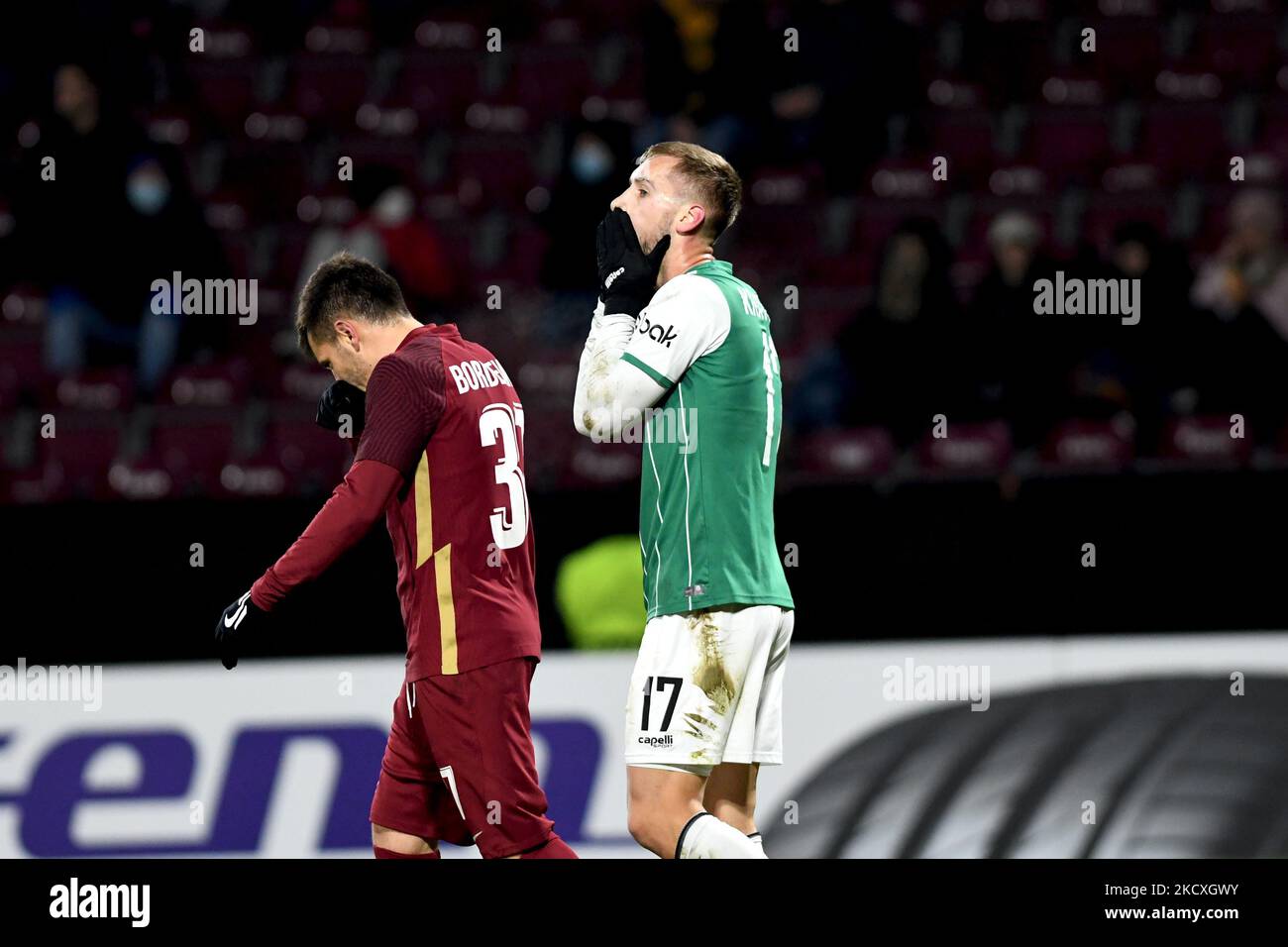 Milos Kratochvil reacting after he missed an opportunity to score ...