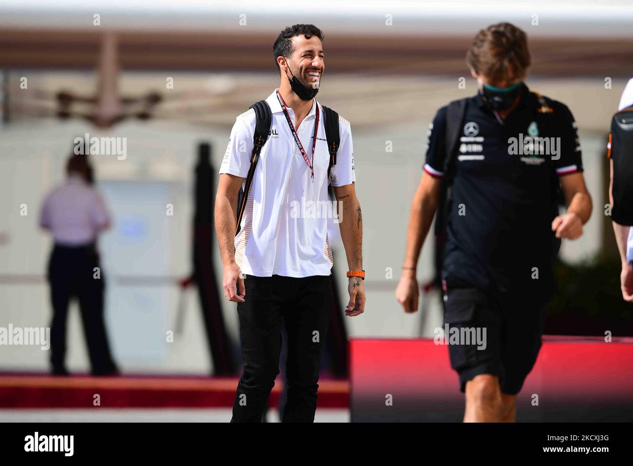 Daniel Ricciardo of McLaren F1 Team arrive in circuit before free ...