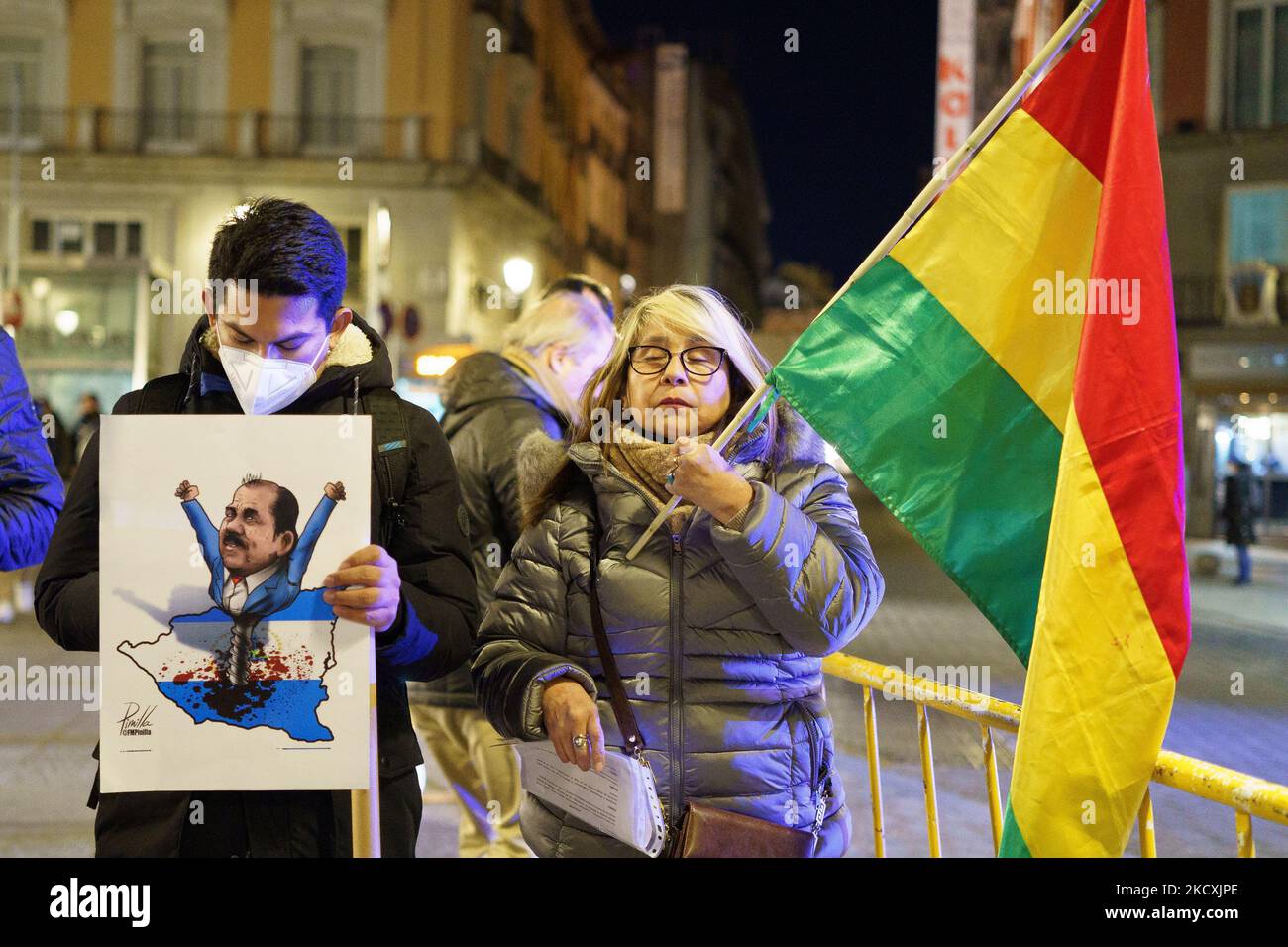 Several people participates in a demonstration in support of the Cuban ...
