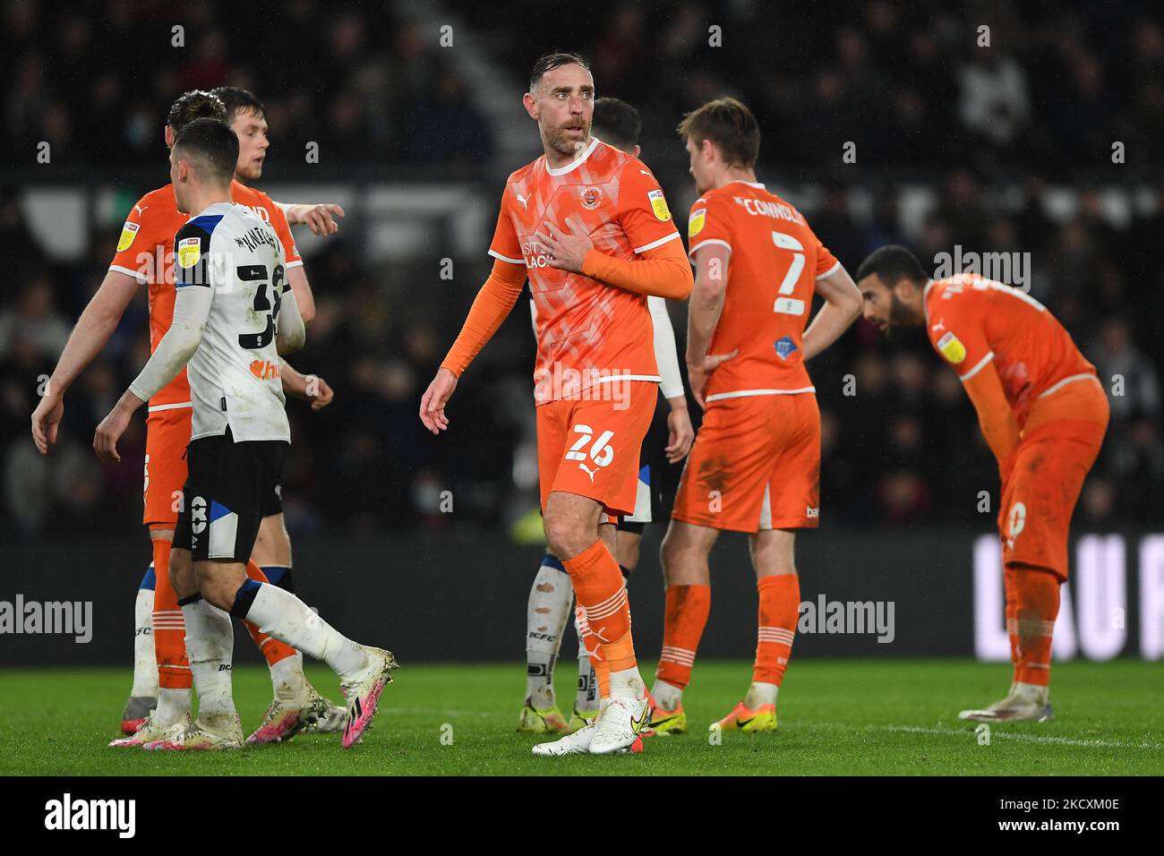 Richard Keogh of Blackpool during the Sky Bet Championship match ...